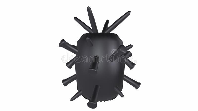 3D Rendering of a Unique Abstract Black Spiked Sculpture Stock Footage ...