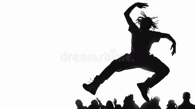 A Striking Black Silhouette Captures a Street Dancer Mid-performance ...