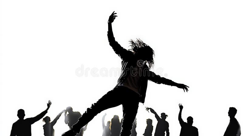 A Striking Black Silhouette Captures a Street Dancer Mid-performance ...