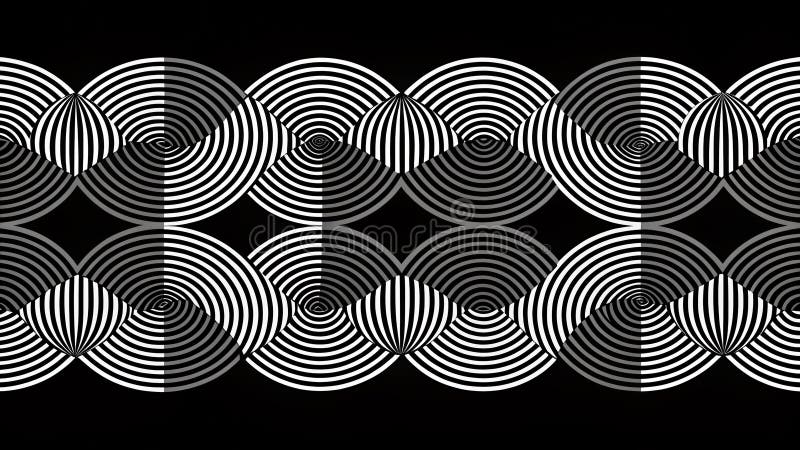 Striking Black and White Abstract Geometric Overlapping Circles Banner ...