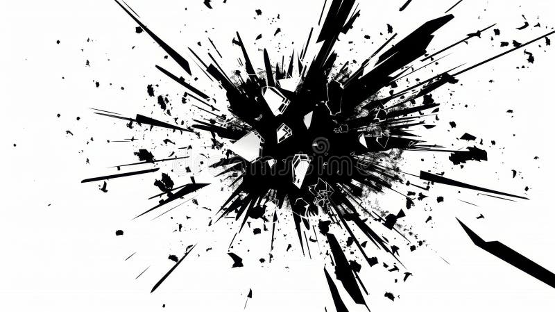 Dynamic Black and White Explosion Generative AI Stock Illustration ...