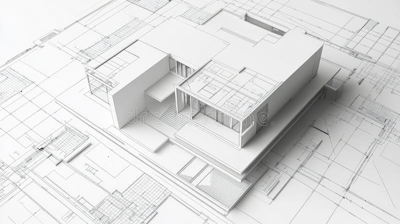 Innovative Architectural Blueprint. Generative AI Stock Illustration ...