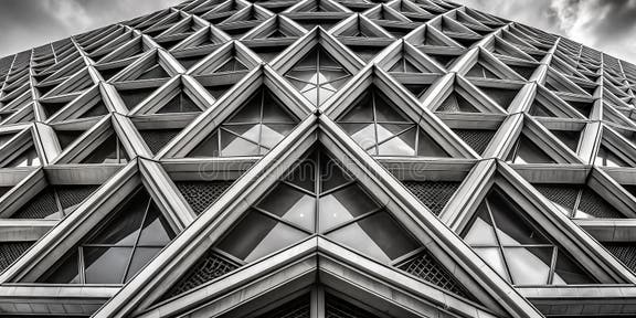 Striking Black and White Architectural Geometry a Triangular Pattern ...