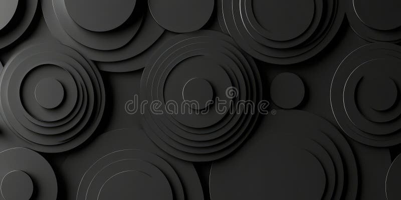 A Striking Black and White Background with a Series of Concentric ...
