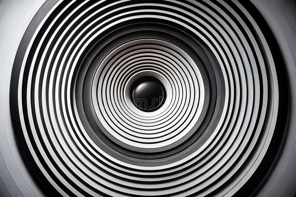 Striking Black and White Concentric Ring Pattern Background ...