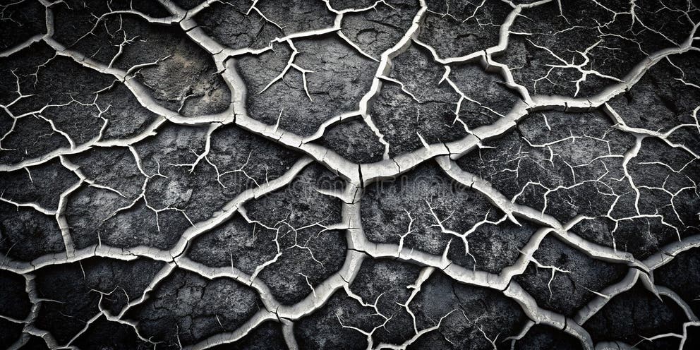 Striking Black and White Cracked Texture Background a Grunge Design ...