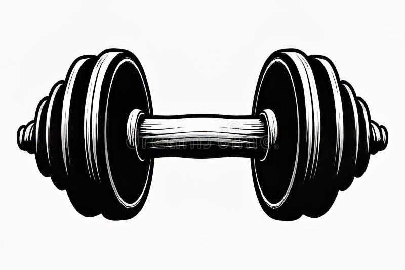 Powerful Black and White Dumbbell Graphic Design Inspiring Strength ...