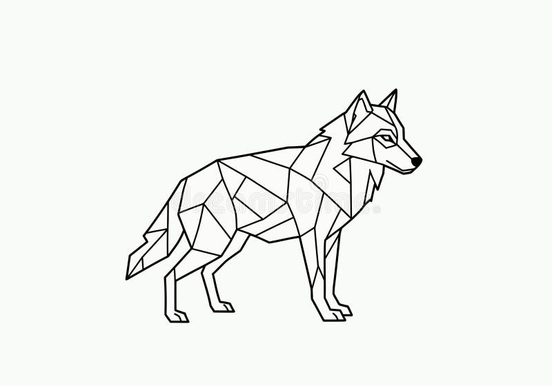Geometric wolf drawing stock illustration. Illustration of sharp ...
