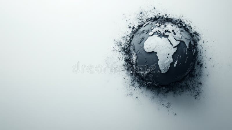 Striking Black and White Globe with a Hole, Visual Representation of ...