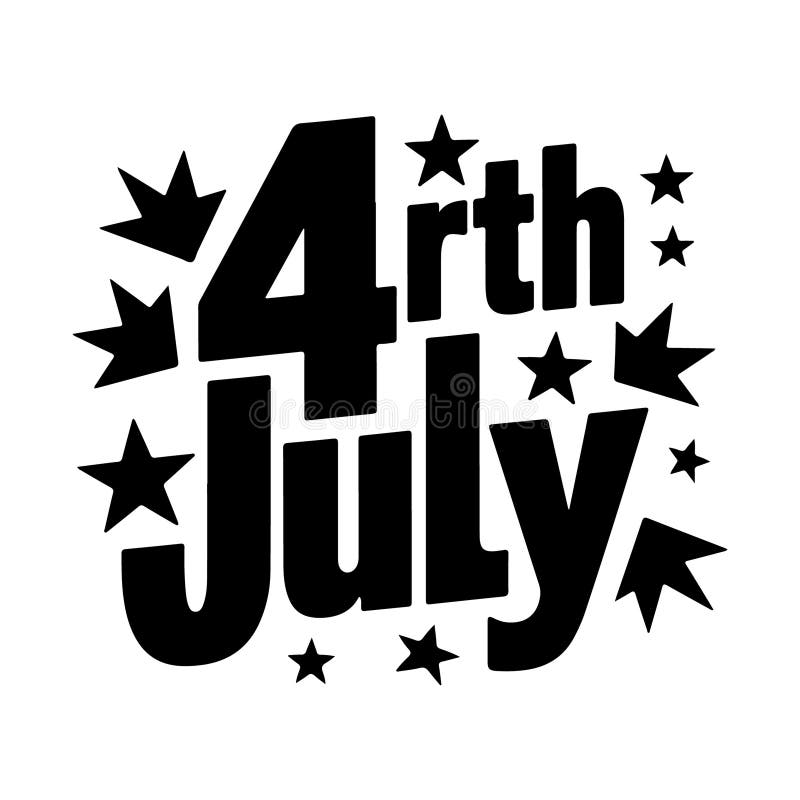 Bold Fourth of July Typography Design Stock Vector - Illustration of ...