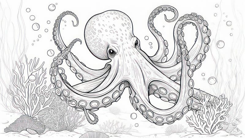 Coral Reef Drawing Outline Stock Photos - Free & Royalty-Free Stock ...