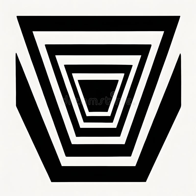 Concentric Black Trapezoids Forming Deep Optical Illusion Pyramid on ...