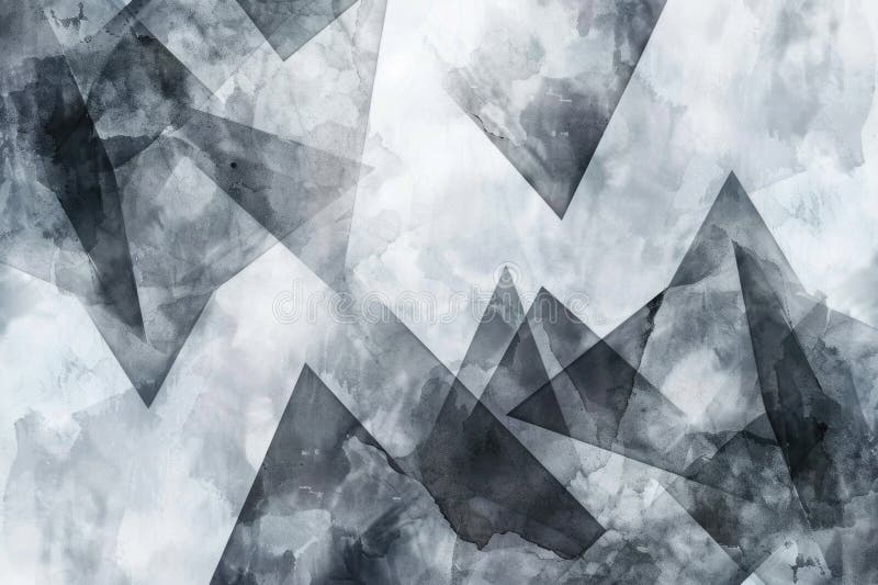 A Striking Black and White Painting of Triangles. Perfect for Modern ...