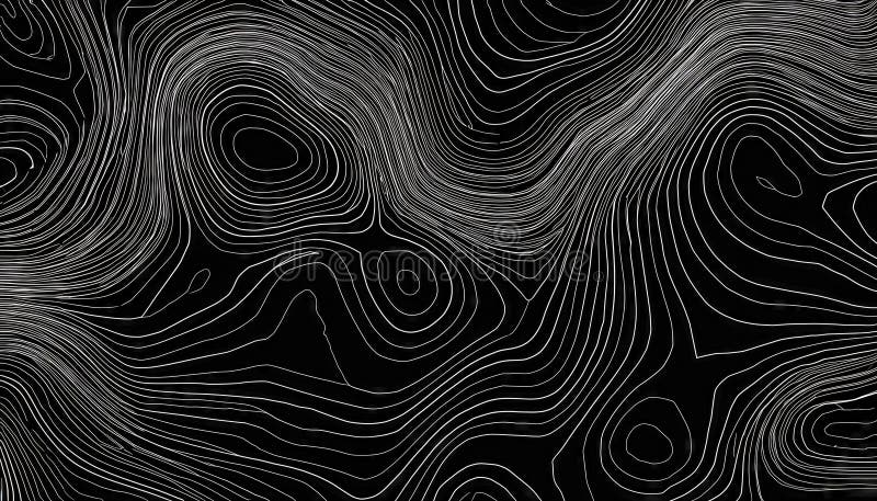 Striking Black and White Seamless Topographic Map Patterns Showcasing ...