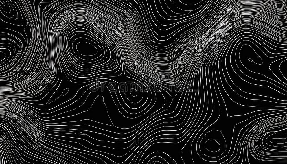 Striking Black and White Seamless Topographic Map Patterns Showcasing ...