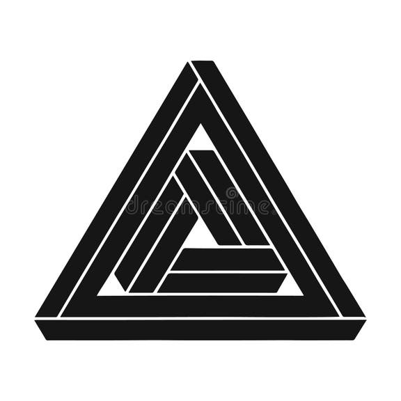 Impossible Penrose Triangle – Minimalist Black and White Optical ...