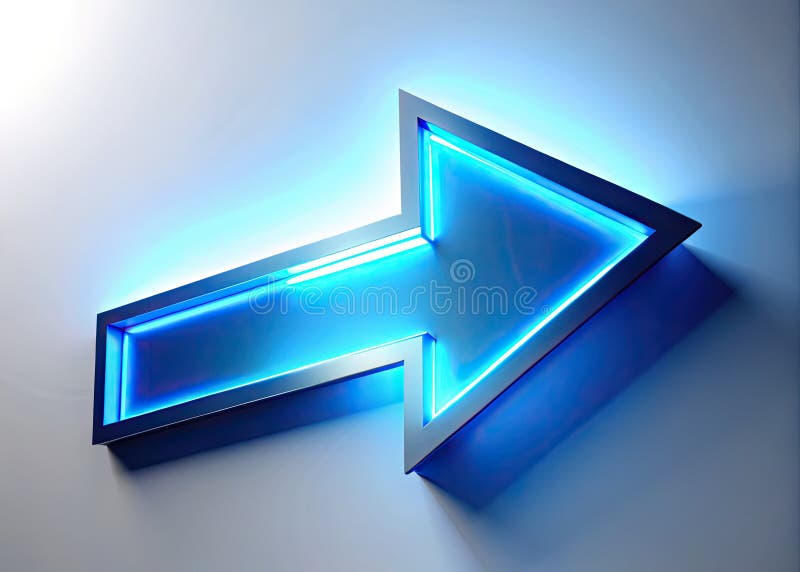 A Striking Blue Arrow Points the Way through a NightTime Landscape a ...