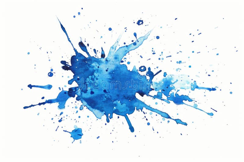 A Striking Blue Ink Splatter on a Clean White Background. Perfect for ...