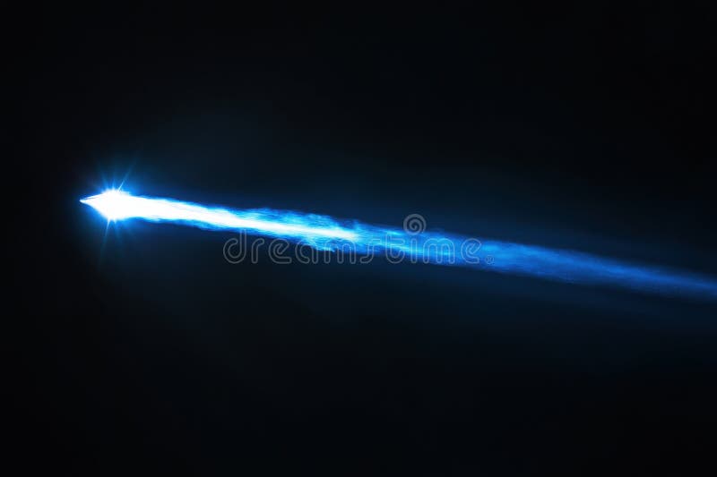 A Striking Blue Lens Flare Against a Black Background with Dynamic ...
