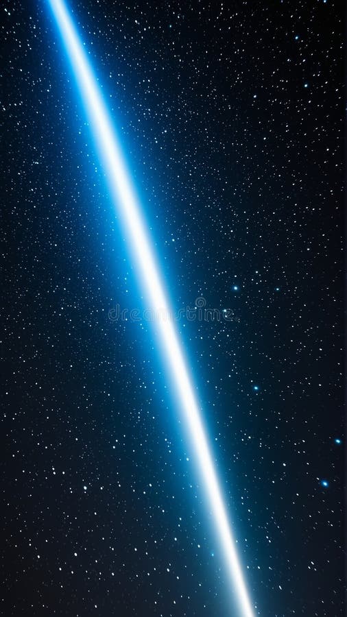 Striking Blue Streak Across Starry Night Sky with Bright Cometary Trail ...