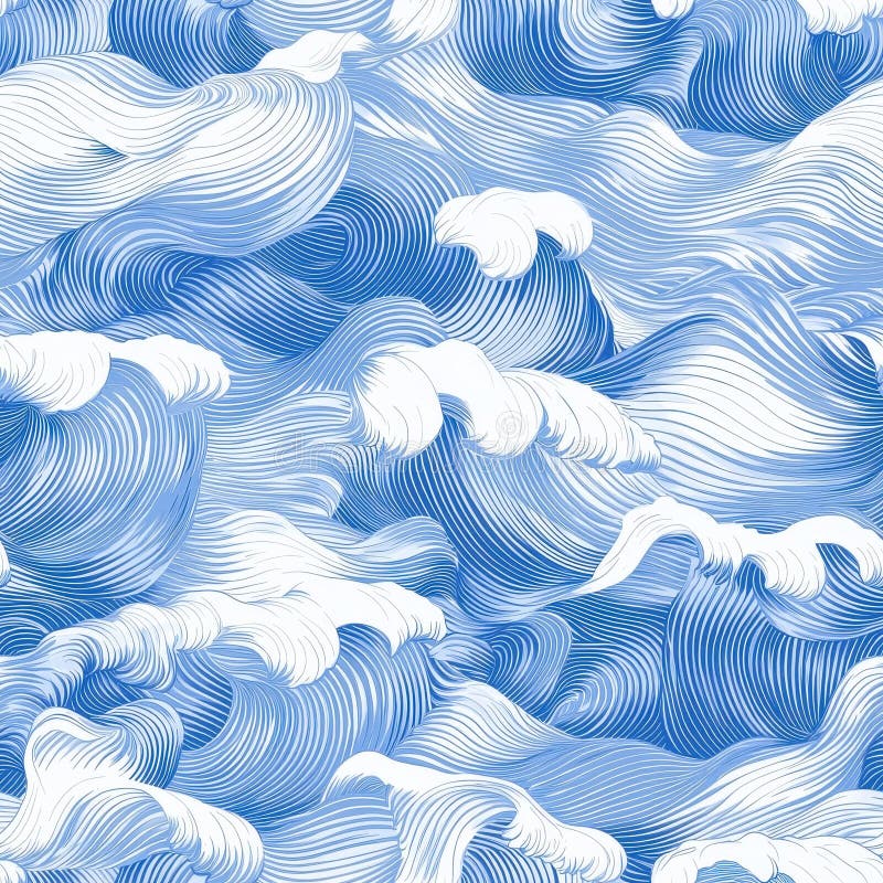 Striking Blue and White Pattern Featuring Beautiful Shapes and Designs ...