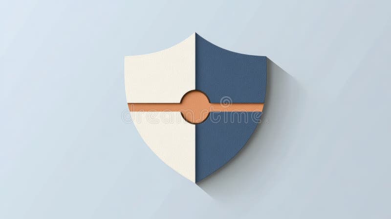 Striking Blue and White Striped Shield, a Symbol of Security Protection ...
