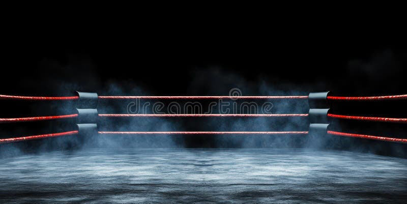 A Striking Boxing Ring, Illuminated by Dramatic Lights and Enveloped in ...