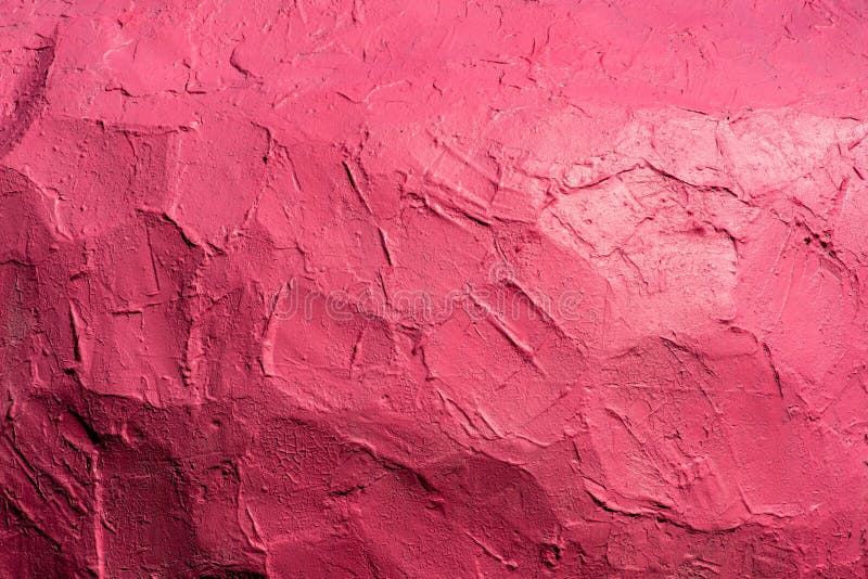 Striking Bright Pink Wall with Rough Texture. Stock Photo - Image of ...