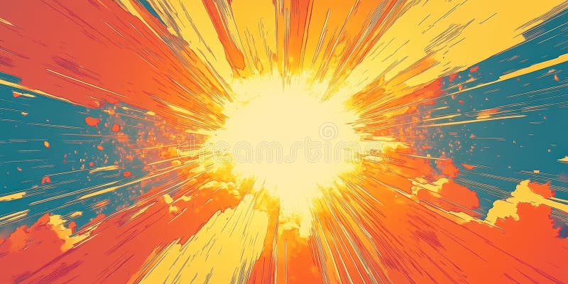 A Striking Central Light Burst Effect Defines this Comic-style ...