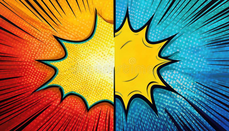 Striking Clash between Pop and Comic Art a Vibrant Collision of Colors ...