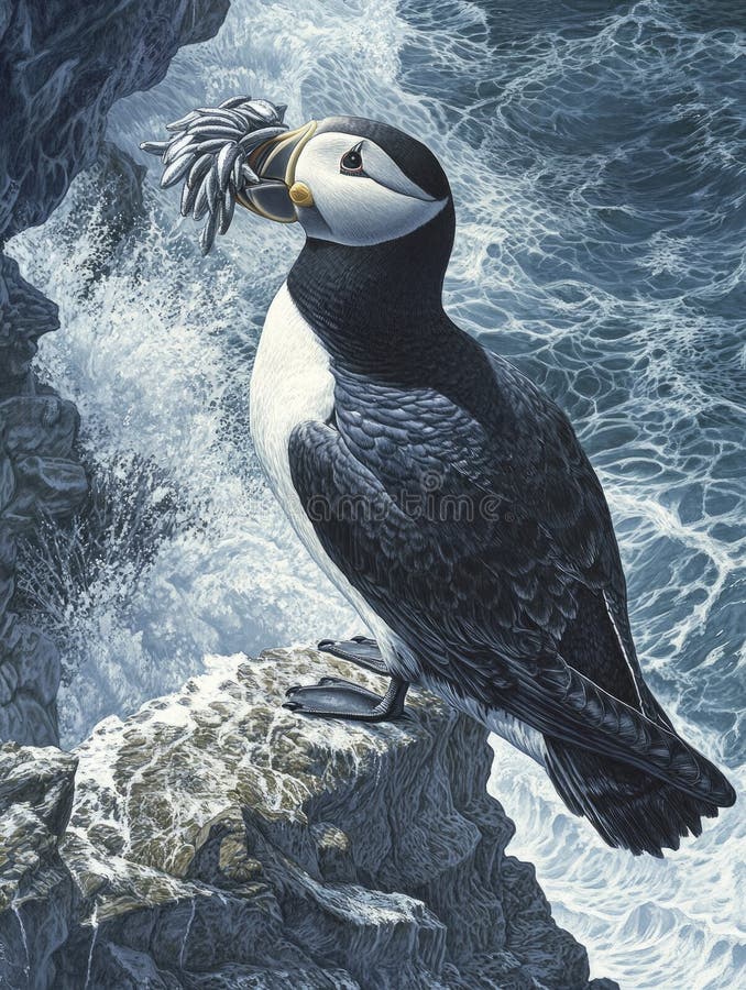 A Striking Close-up of an Atlantic Puffin Standing on a Rugged ...