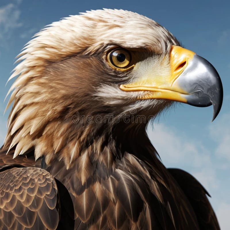 Majestic Bald Eagle with Open Beak Stock Illustration - Illustration of ...