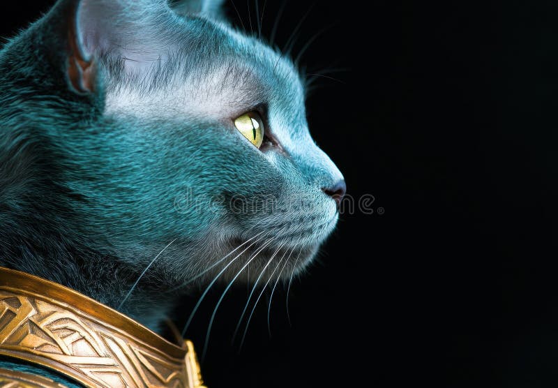 Striking Close-up of a Captivating Cat Stock Illustration ...