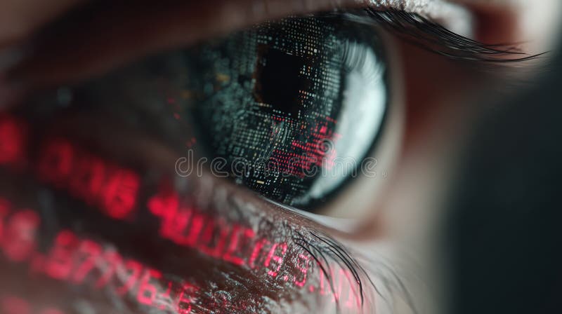 CloseUp of an Eye with Digital Data Representing Scanning and ...