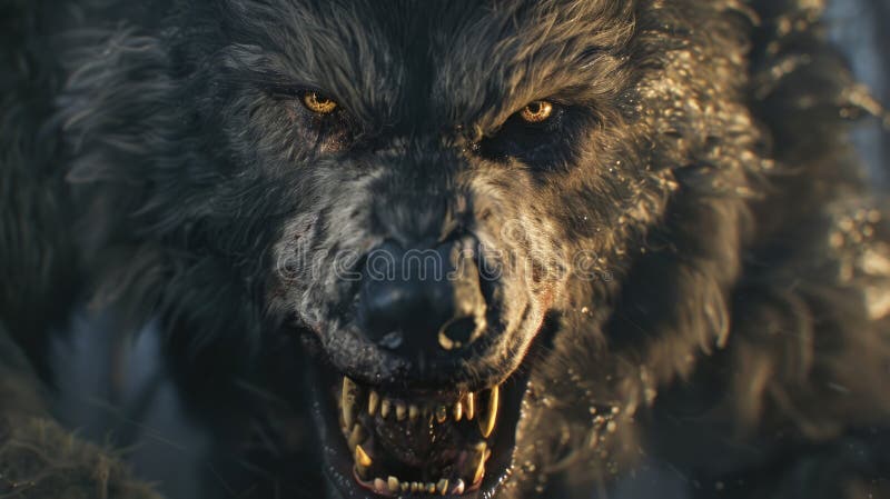A Striking Close-up Image of a Wolf Baring Its Teeth. Perfect for ...