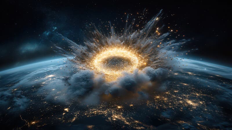 A Striking Close-up of a Massive Explosion, Showcasing Smoke and Fire ...