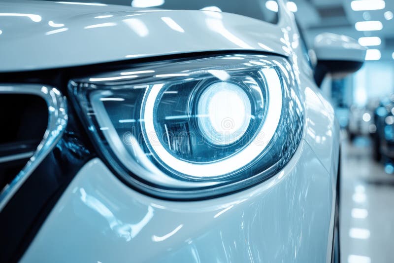 Close-up of a Modern Car Headlight Showcasing Advanced Technology and ...
