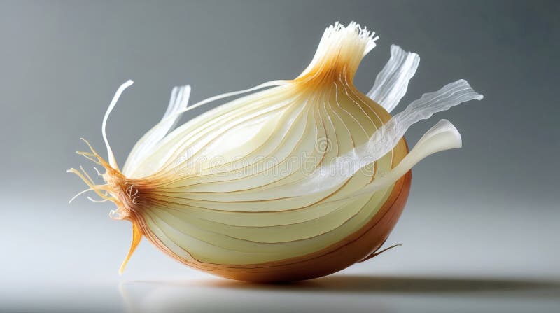 Striking Close-up of an Onion Cut in Half, Showcasing Its Layered ...