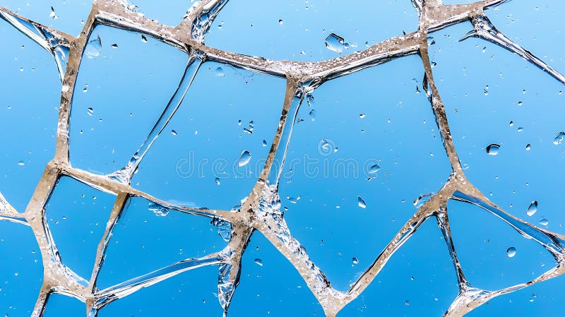 Dramatic Shattered Glass on Wall with Reflections Stock Illustration ...