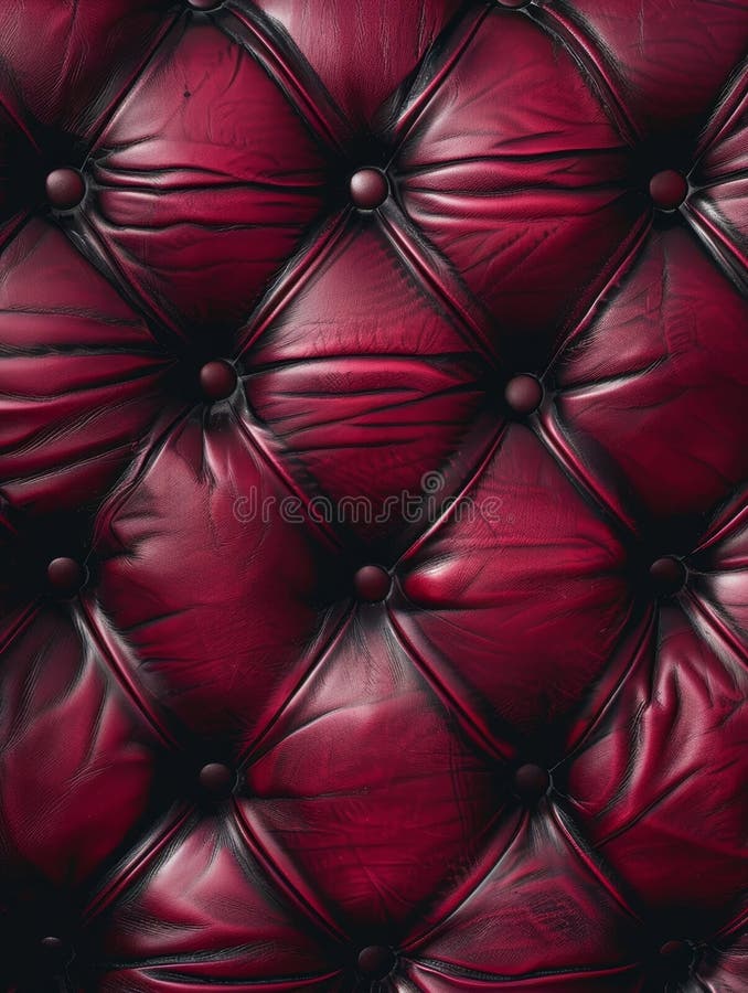 Striking Close-up of a Sumptuous Burgundy Leather Surface, Showcasing ...