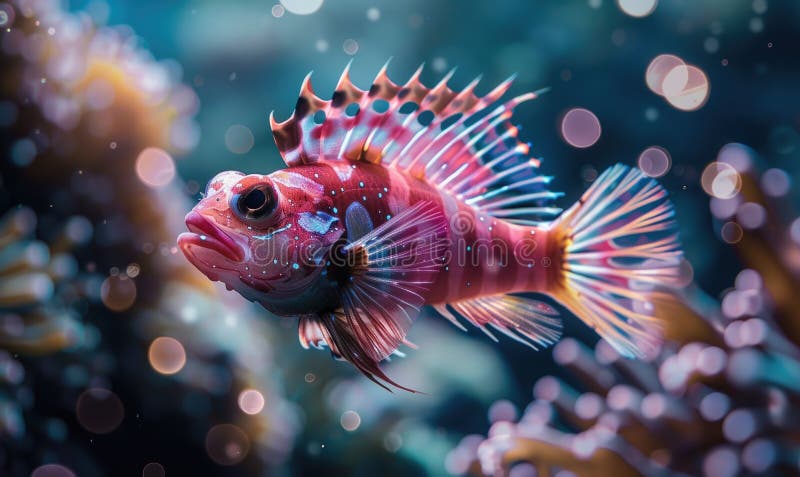 Striking Cockerel Fish in Habitat Stock Photo - Image of fauna, ocean ...