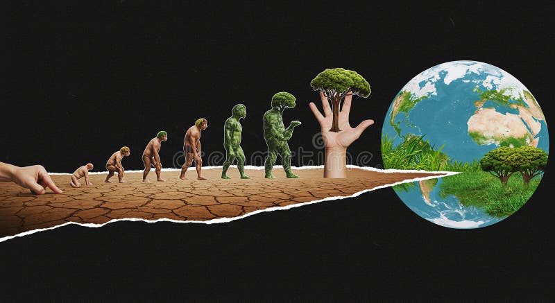 Human Evolution and Environmental Transformation: a Collage Stock ...