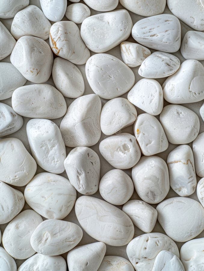 A Striking Collection of Pristine, Smooth White River Rocks in an Array ...