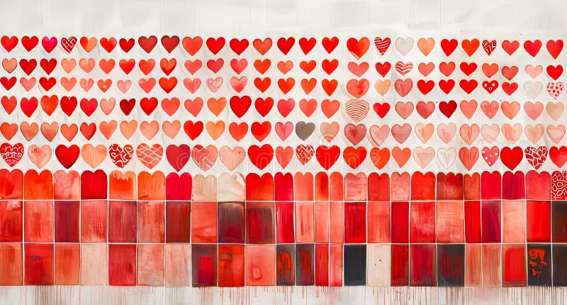 A Striking Collection of Red Hearts Adorns a White Backdrop, Showcasing ...