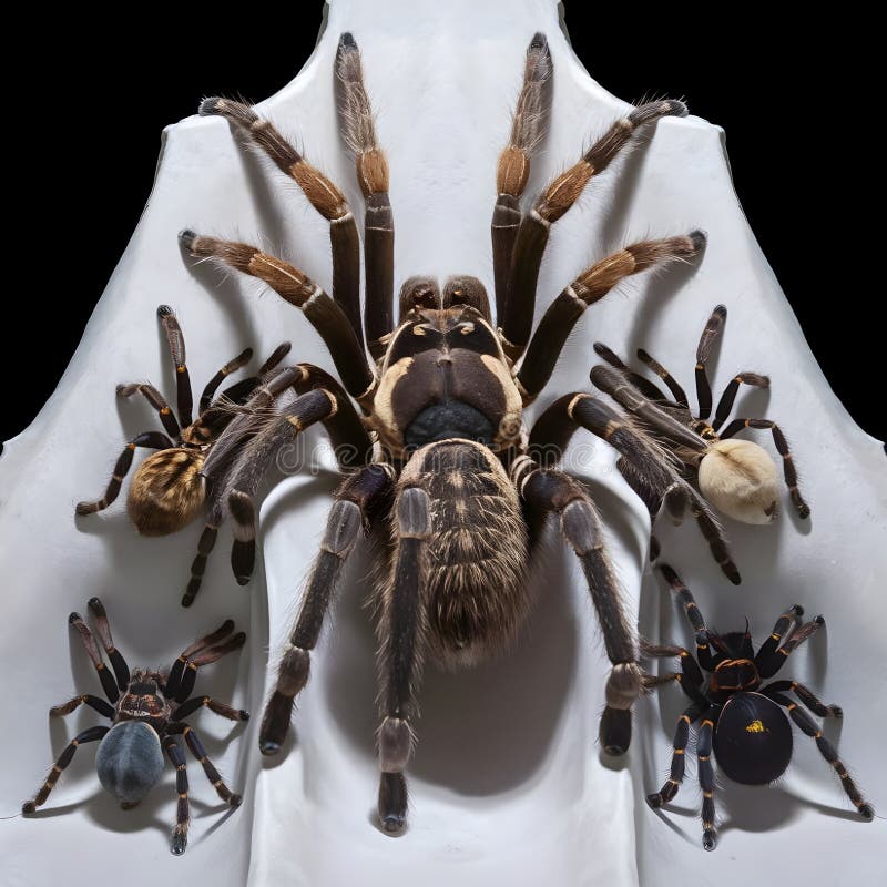 A Striking Collection of Tarantula Spiders Display Stock Image - Image ...