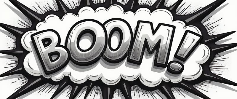 Dynamic Comic-style Explosion with the Word BOOM Stock Image - Image of ...