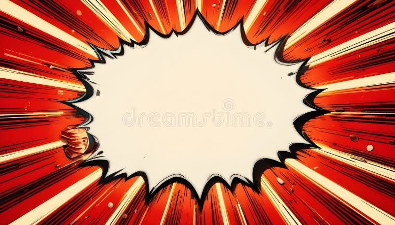 Vibrant Red Explosion Background in Classic Comic Style for Energetic ...