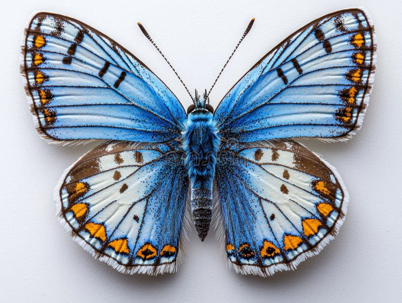 Striking Common Blue Butterfly Features Vibrant Blue Wings Accented ...