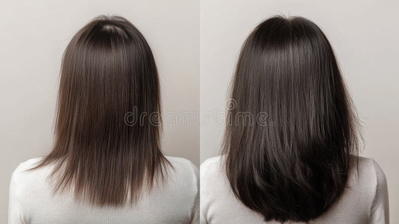 Before and after Hair Transformation Showcasing Thin Hair Versus Thick ...