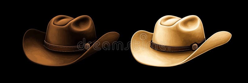 Contrasting Cowboy Hats in Leather and Wood, Western Style with ...
